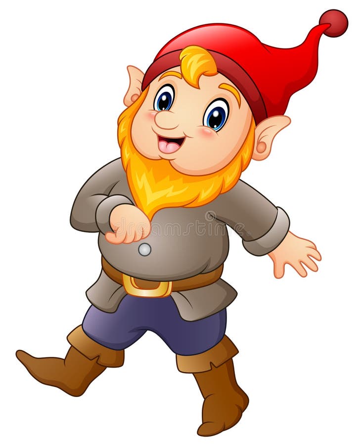 Enano Feliz De Dibujos Animados Ilustración del Vector - Ilustración de ...