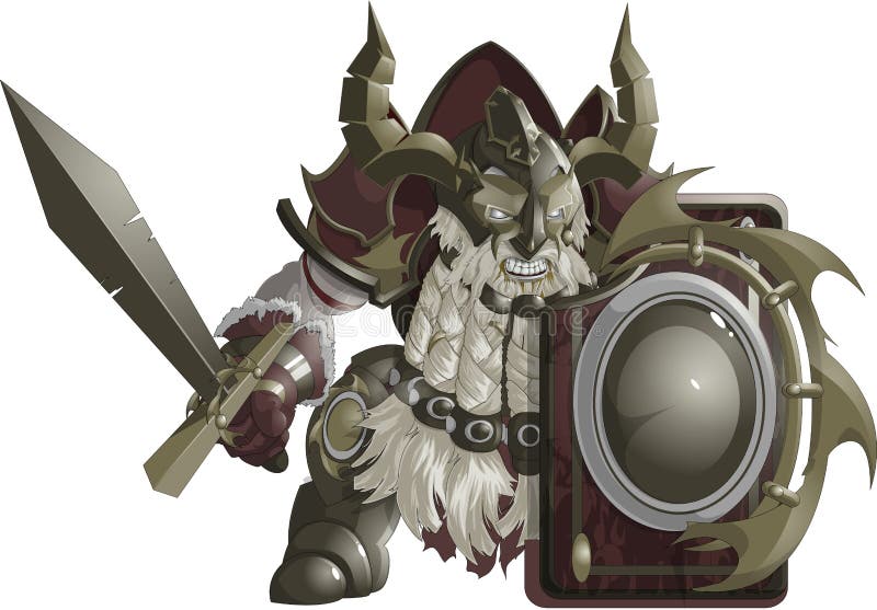 Enano Poderoso De La Fantasía Ilustración del Vector - Ilustración de ...