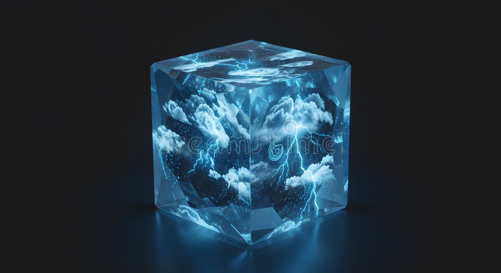 Encapsulated Storm: a Digital Cube Displaying a Captivating ...