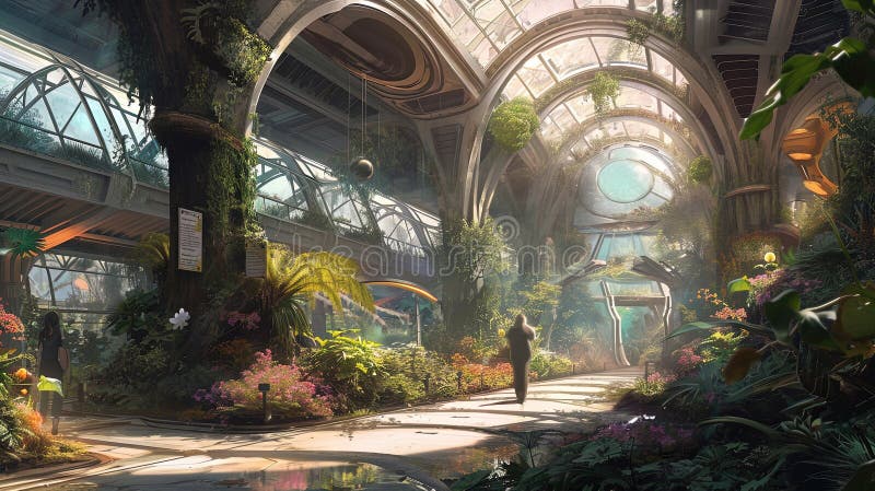 Enchanted Alien Botanical Garden Stock Illustration - Illustration of ...