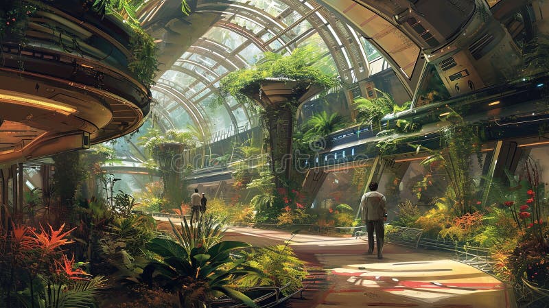 Enchanted Alien Botanical Garden Stock Illustration - Illustration of ...