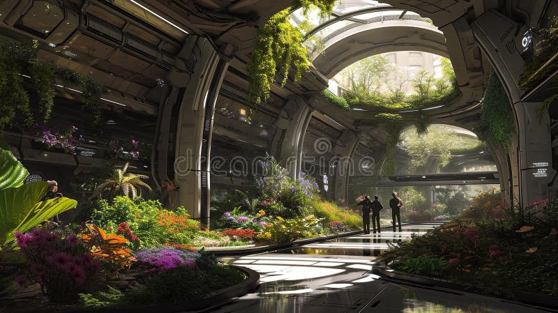 Enchanted Alien Botanical Garden Stock Illustration - Illustration of ...