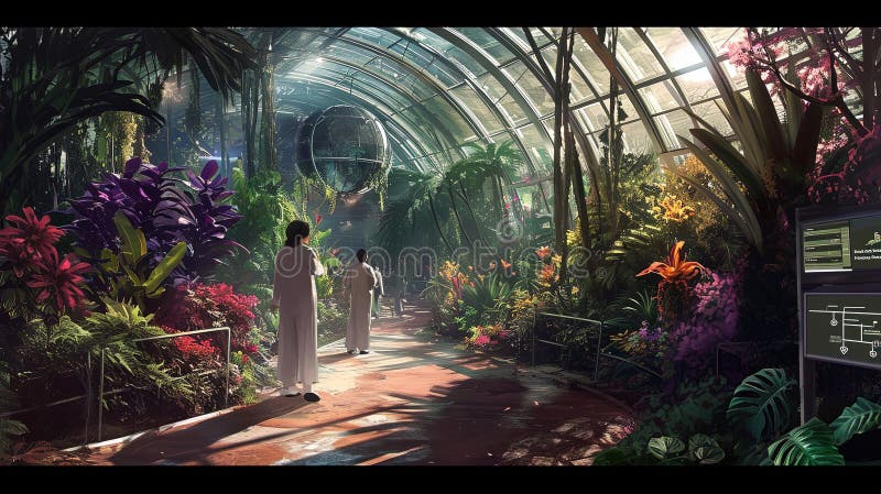 Enchanted Alien Botanical Garden Stock Illustration - Illustration of ...