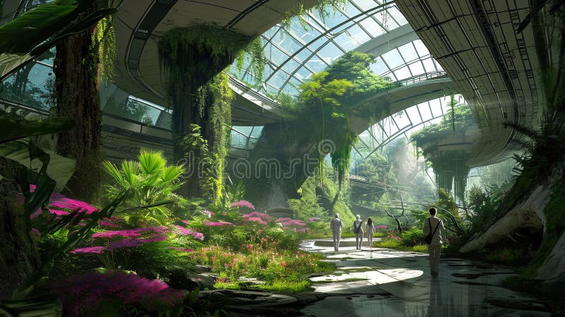 Enchanted Alien Botanical Garden Stock Illustration - Illustration of ...