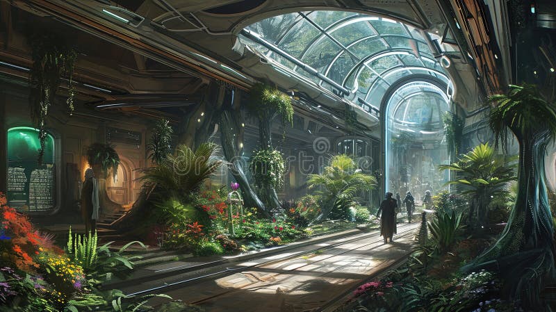 Enchanted Alien Botanical Garden Stock Illustration - Illustration of ...