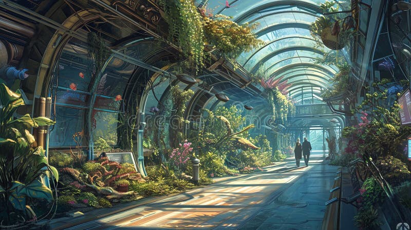 Enchanted Alien Botanical Garden Stock Illustration - Illustration of ...