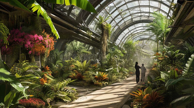 Enchanted Alien Botanical Garden Stock Illustration - Illustration of ...