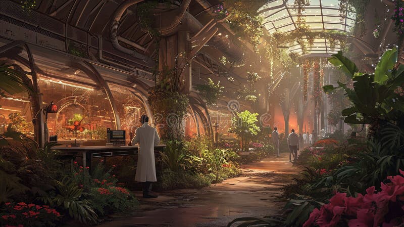 Enchanted Alien Botanical Garden Stock Illustration - Illustration of ...