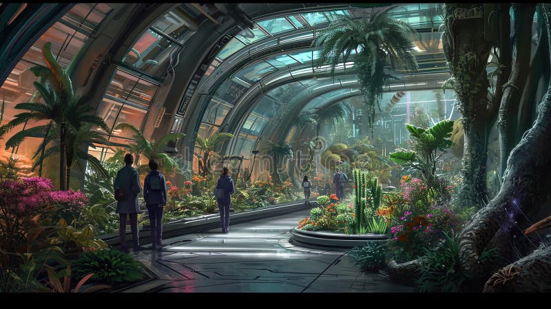 Enchanted Alien Botanical Garden Stock Illustration - Illustration of ...