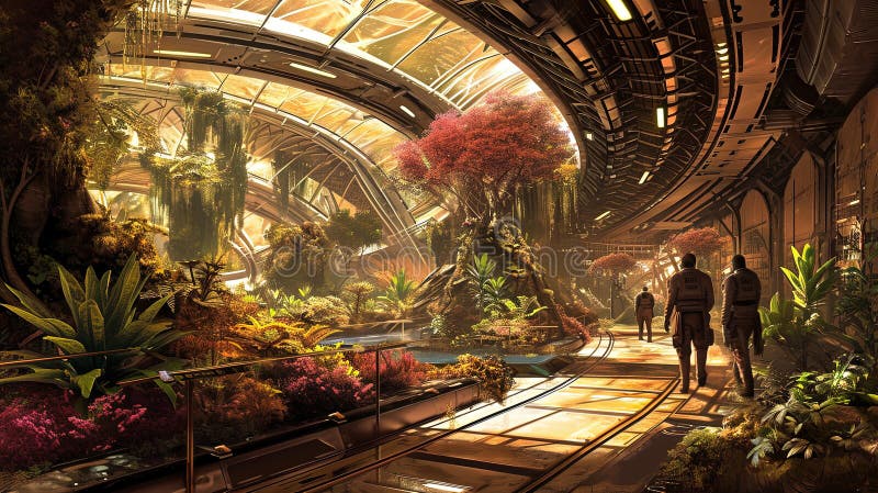 Enchanted Alien Botanical Garden Stock Illustration - Illustration of ...