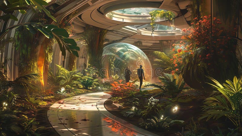 Enchanted Alien Botanical Garden Stock Illustration - Illustration of ...