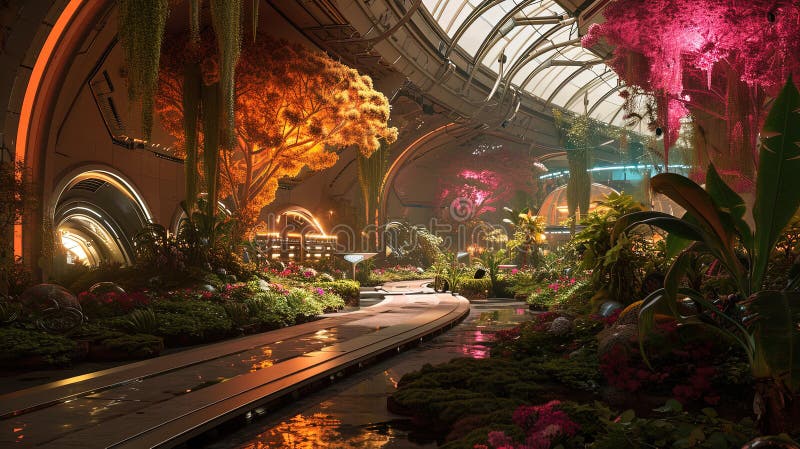 Enchanted Alien Botanical Garden Stock Illustration - Illustration of ...