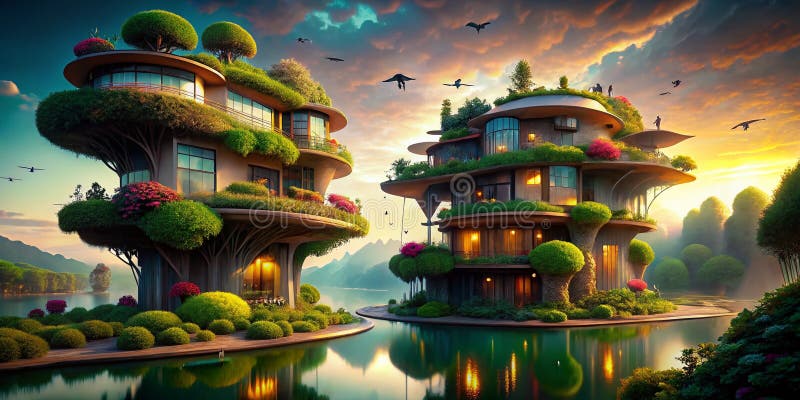 Enchanted Architectural Structure a Dreamlike Fusion of Nature and ...