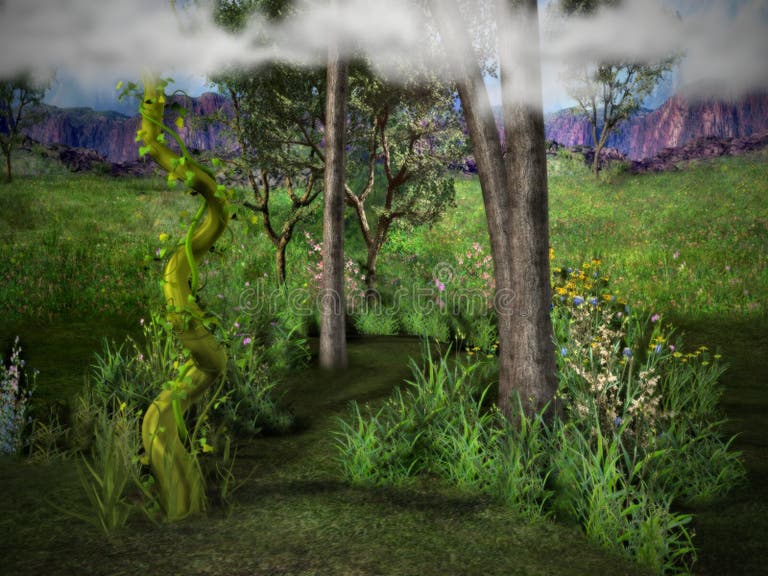 The enchanted Beanstalk stock illustration. Illustration of green - 633494