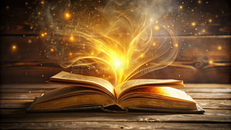 Enchanted Book with Glowing Magical Energy and Mystical Particles ...