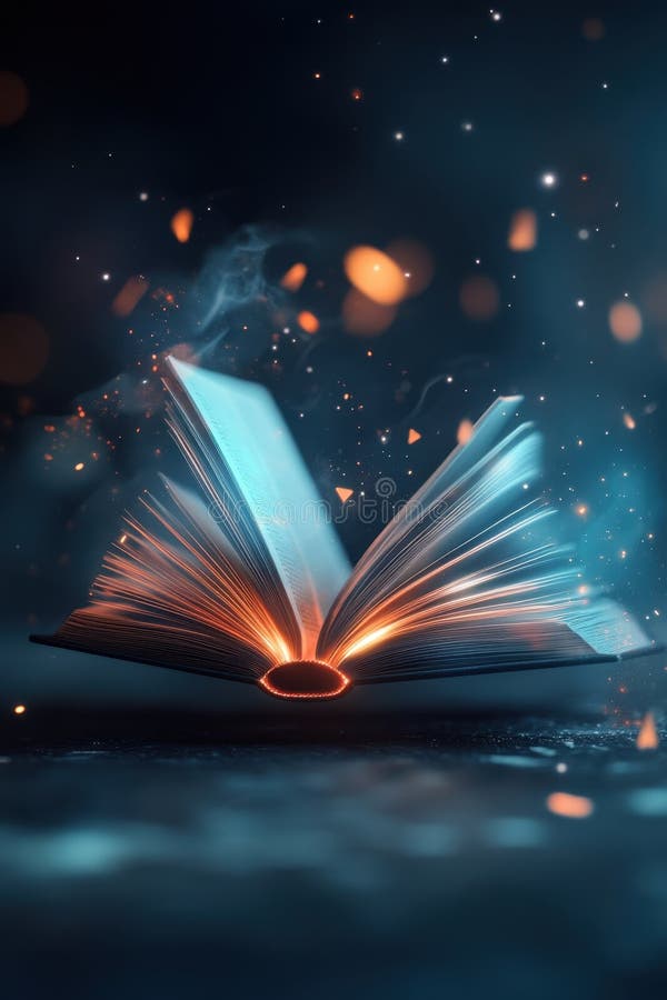 Enchanted Book Unveiling Magical Sparks and Mystical Light in Fantasy ...