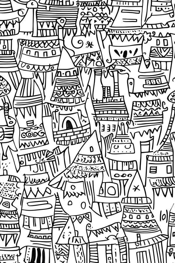 Enchanted Castle Coloring Page: Detailed Towers and Flags Ready for ...