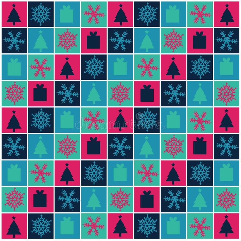 Enchanted Christmas Patterns Stock Illustration - Illustration of pink ...