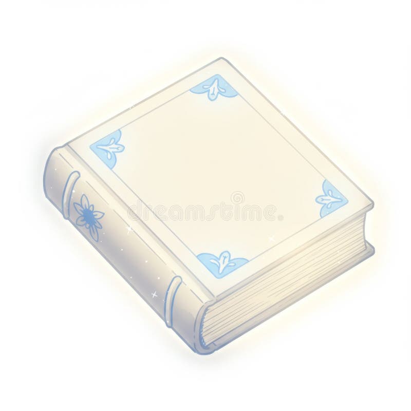 Enchanted Cream Book with Light Blue Accents Stock Illustration ...