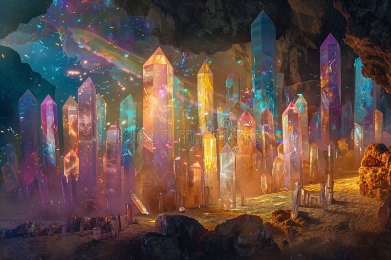 Enchanted Crystal Cavern stock illustration. Illustration of feast ...