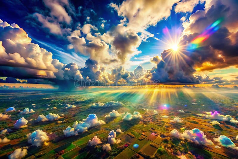 Enchanted Crystal Field Aerial Perspective of a Vibrant Gemstone ...