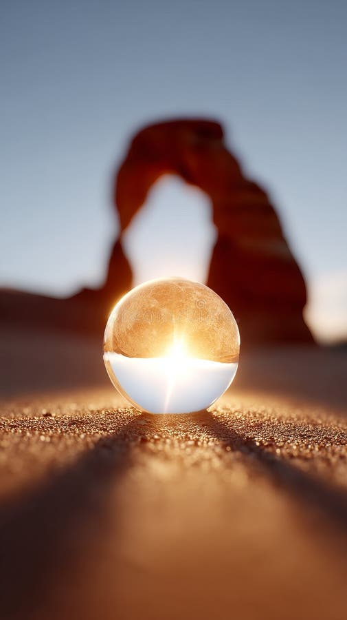 Enchanted Desert Lensball: Capturing the Sun S Embrace through a ...