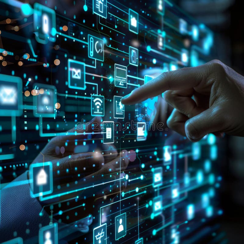 The Enchanted Digital Interface. Generative AI Stock Illustration ...