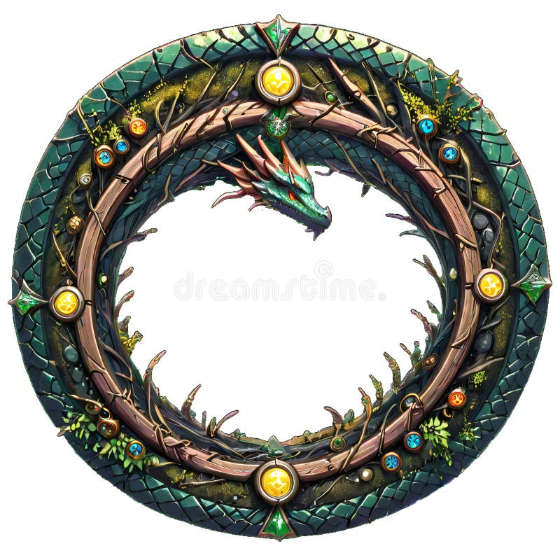 Enchanted Dragon Guardian Token Ring with Magical Orbs and Nature ...