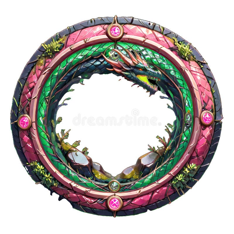 Enchanted Dragon Portal with Mystical Symbols and Nature Elements Stock ...