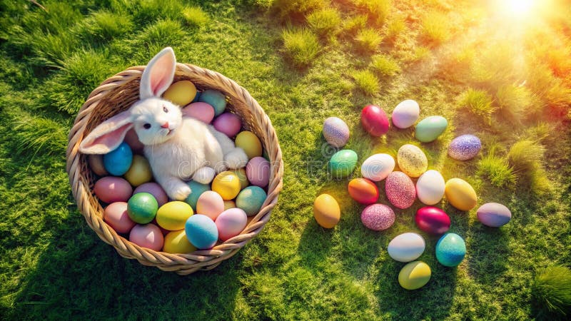 Enchanted Easter Basket a Springtime Aerial Perspective of a Delightful ...
