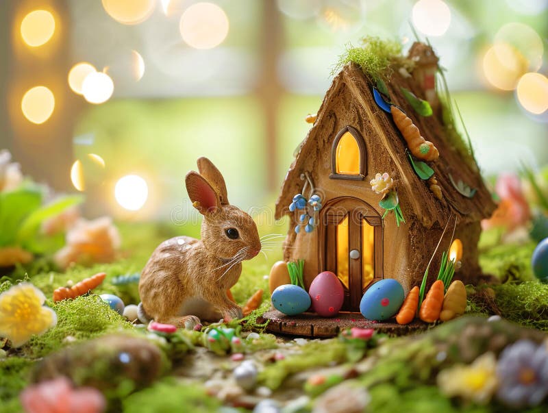 The Enchanted Easter Rabbit House in the Forest with Magical Springtime ...