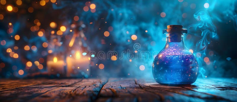 Enchanted Elixir: Mystical Potion Amidst Sparkles & Symbols. Concept ...