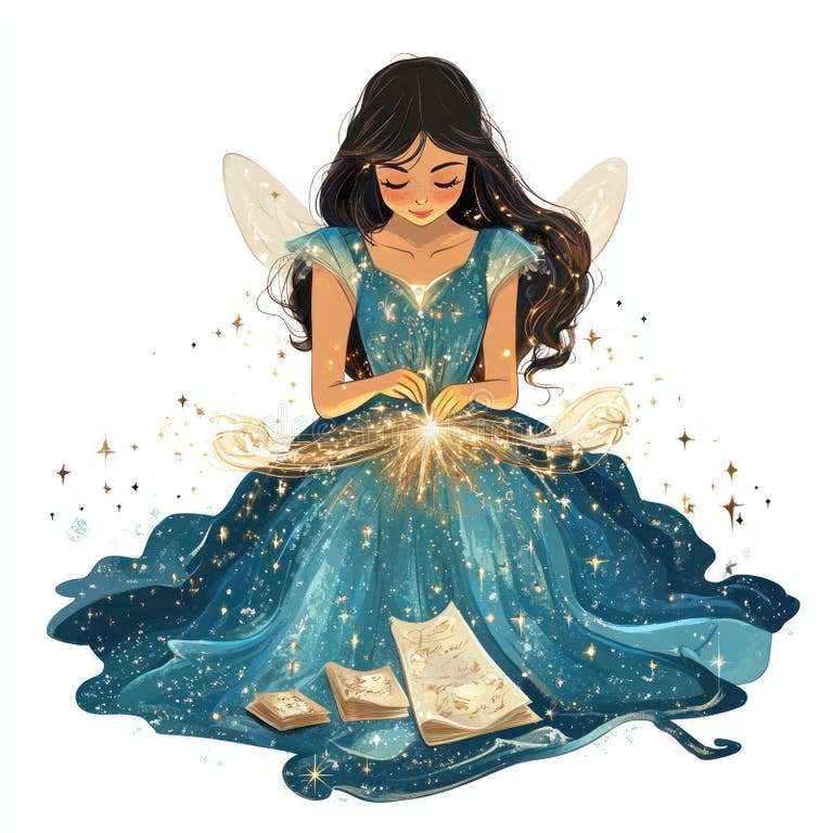 Enchanted Fairy Illustration, a Celestial Being Casting Magic Spells ...