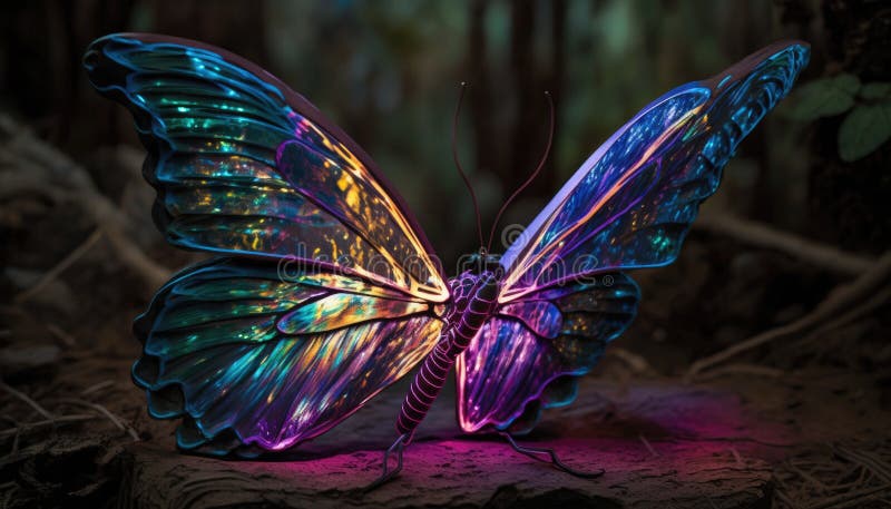 The Enchanted Flight of the Mystic Butterfly. Generative AI Stock ...