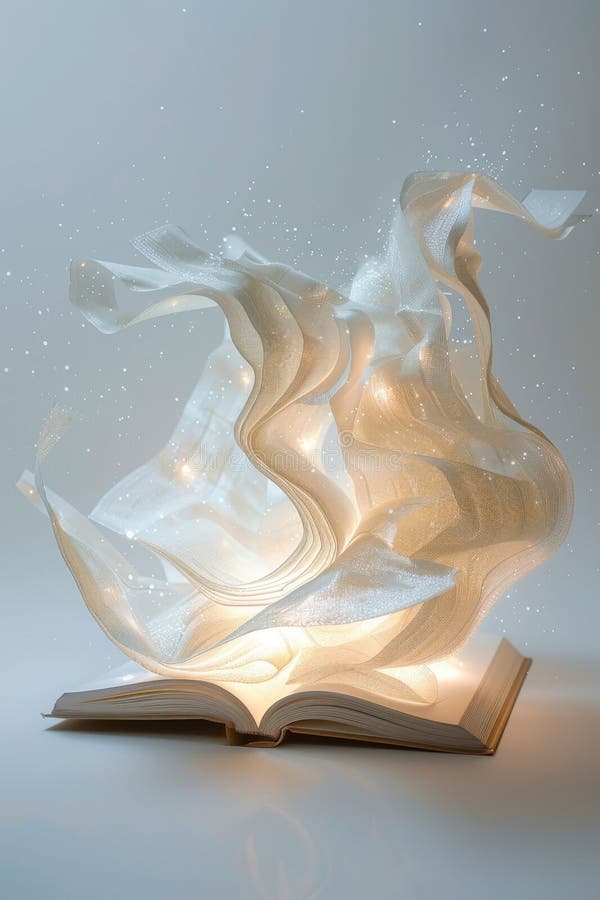 The Enchanted Floating Book Stock Illustration - Illustration of ...