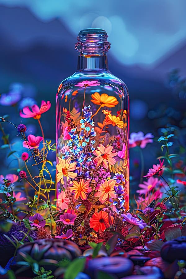 Enchanted Floral Elixir stock illustration. Illustration of botanical ...