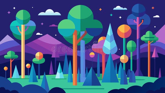 An Enchanted Forest of Abstract Shapes Each Tree a Visual ...