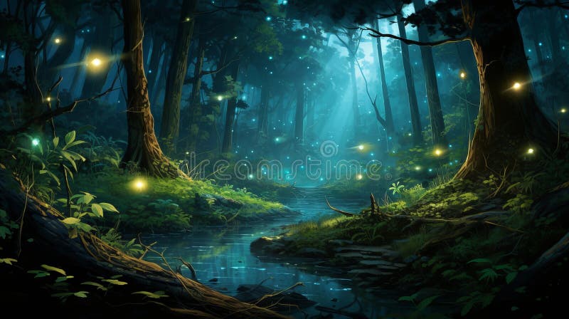 Enchanted Forest: AI-Generated Illustration of a Mystical Wood with ...