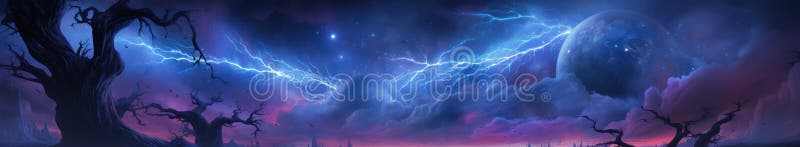 Enchanted Forest of an Alien World with Celestial Moons in the Sky ...