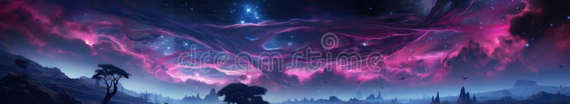 Enchanted Forest of an Alien World with Celestial Moons in the Sky ...