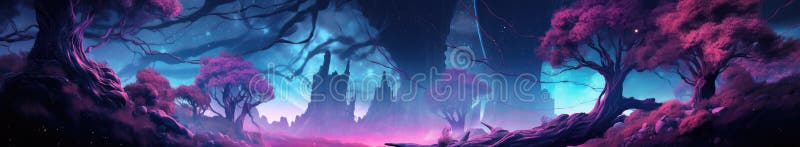 Enchanted Forest of an Alien World with Celestial Moons in the Sky ...