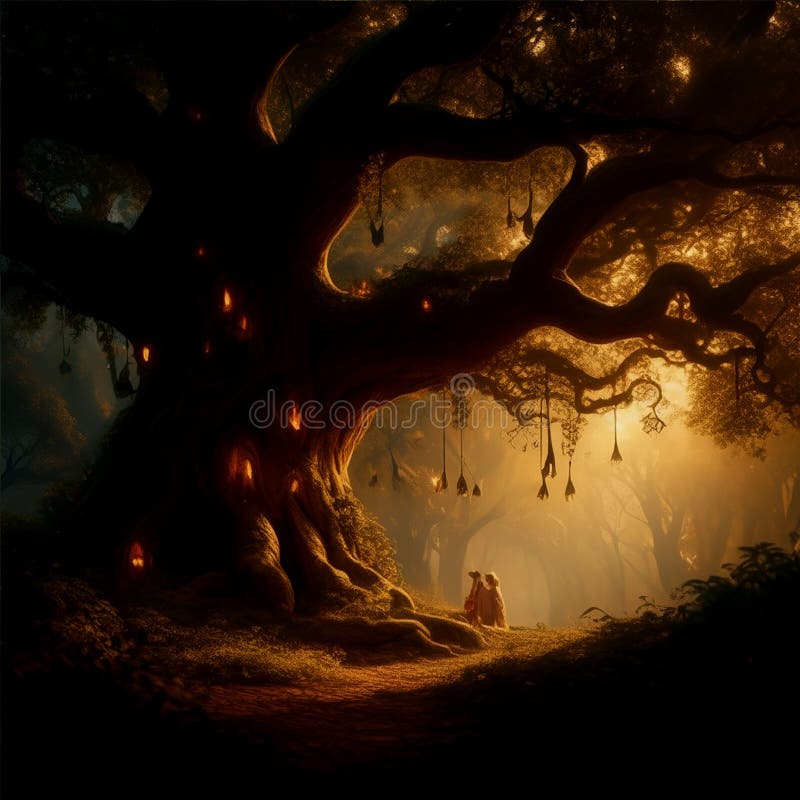 An Enchanted Forest Bathed in the Soft, Golden Light of a Setting Sun ...