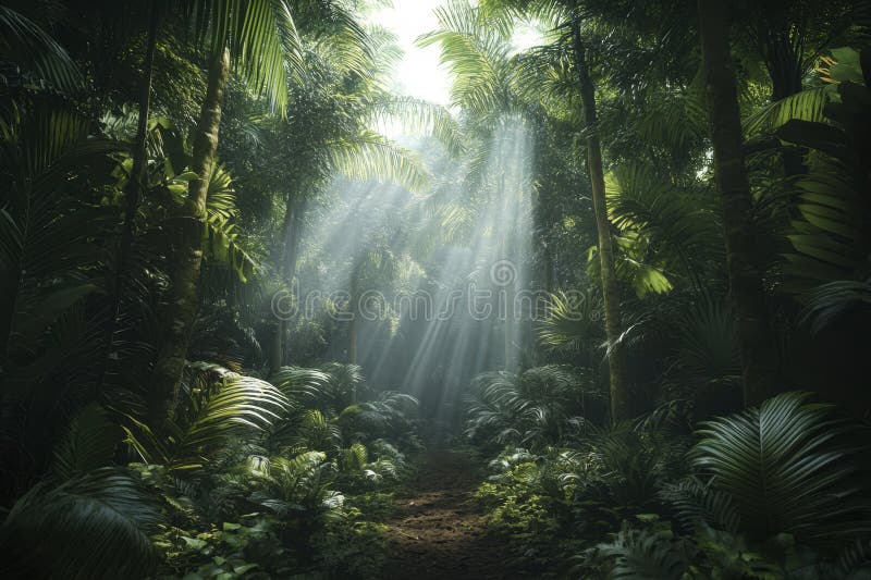 Enchanted Forest Bathed in Sunlight Reveals a Tranquil Path through ...