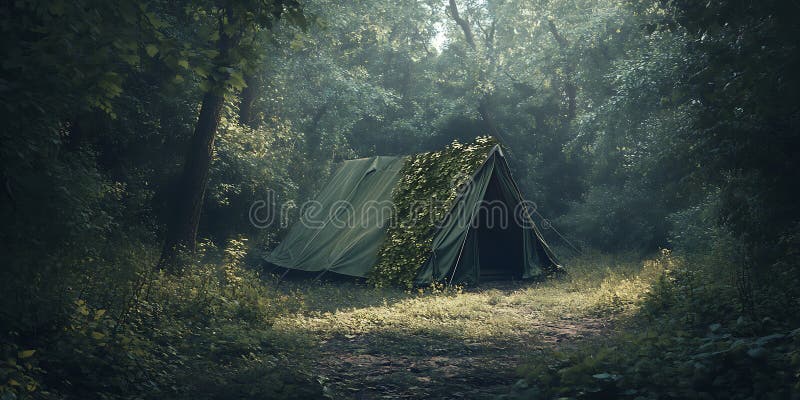 Enchanted Forest Camping Magical Tent Scene Stock Illustration ...