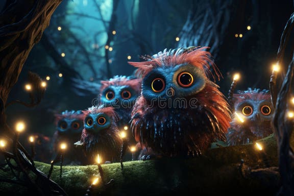 Enchanted Forest Creatures Magical Creatures in Stock Illustration ...