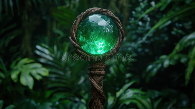 Enchanted Forest Crystal Ball Stock Illustration - Illustration of rope ...