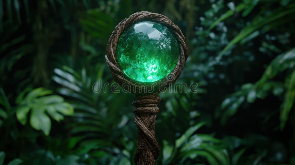Enchanted Forest Crystal Ball Stock Illustration - Illustration of rope ...