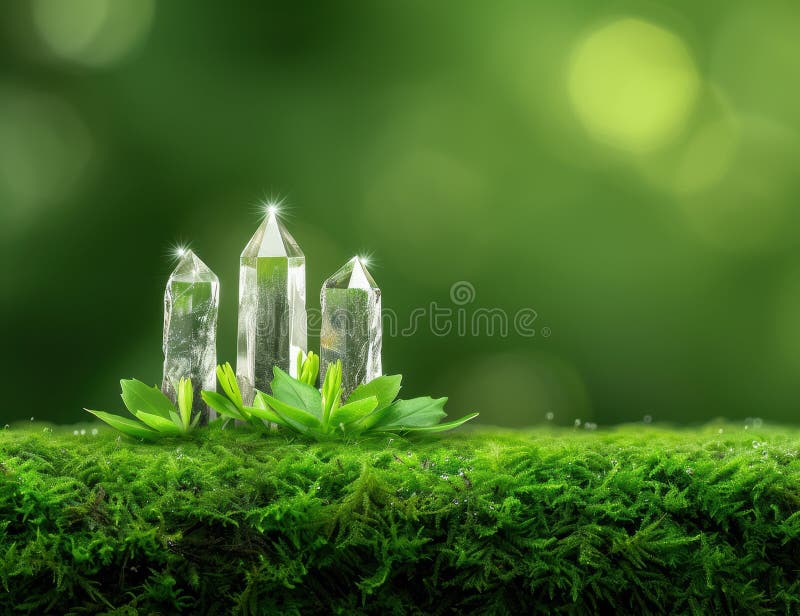 Enchanted Forest Crystal Garden Stock Illustration - Illustration of ...