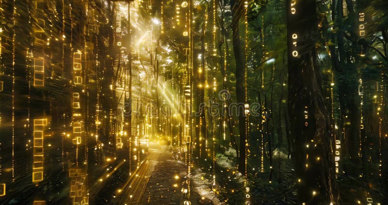 Enchanted Forest with Data Streams Illustrates the Fusion of Nature and ...