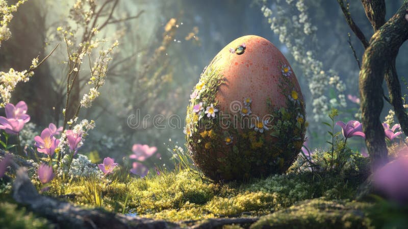 Enchanted Forest Egg: a Springtime Fantasy Stock Illustration ...